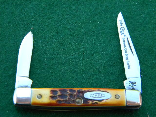 Case XX SS USA 2nd Cut Stag 52033 1984 Second Cut Series Pen Knife - Mint