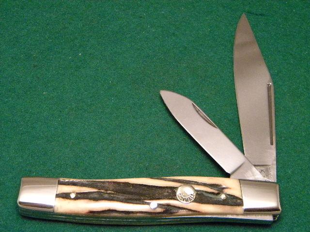 Custom Stag 2 Blade Stockman Knife by A.M. Mayhall - C. 1960's