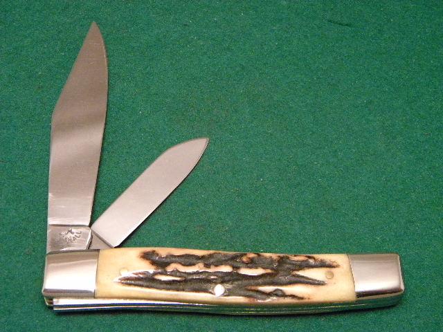 Custom Stag 2 Blade Stockman Knife by A.M. Mayhall - C. 1960's