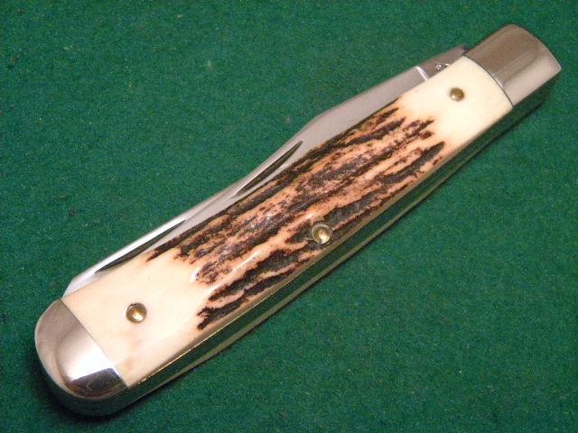 Battle Axe Brand USA (Made by Queen) Stag Trapper Knife