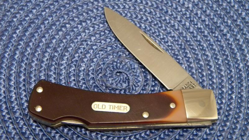 Schrade + USA 5OT Old Timer Delrin Bruin Drop Point Lockback Knife