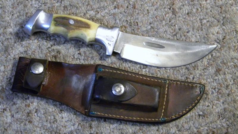 R. H. Ruana Bonner Montana "Symetar" Stag Fixed Blade Sheath Knife c ...