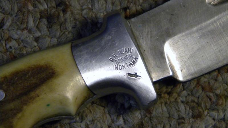 R. H. Ruana Bonner Montana "Symetar" Stag Fixed Blade Sheath Knife c ...