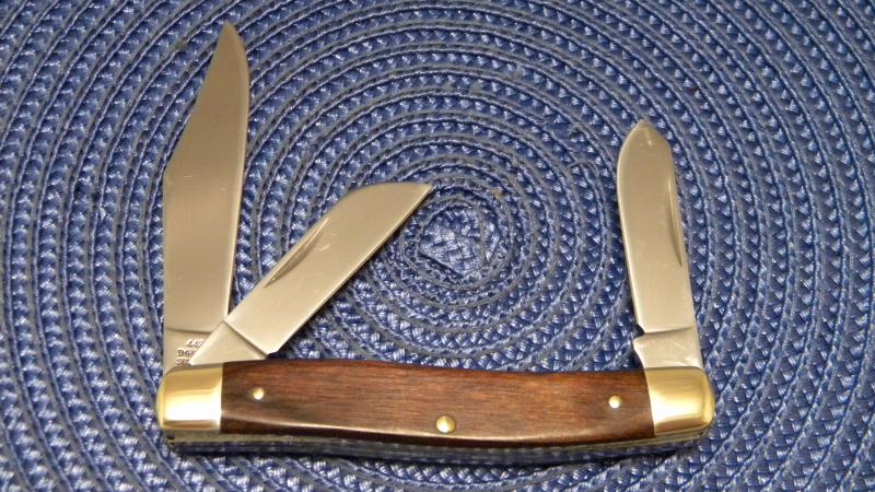 Frontier Double Eagle Imperial Stainless USA 4435 Wood Stockman Knife - NIB