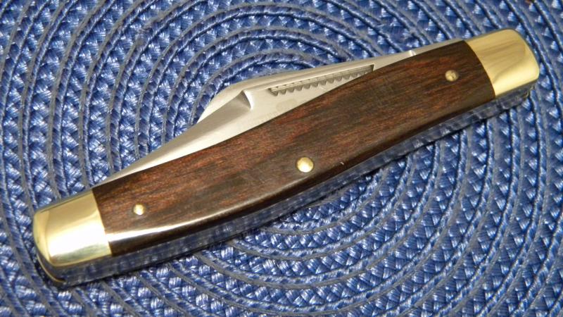 Frontier Double Eagle Imperial Stainless USA 4435 Wood Stockman Knife - NIB