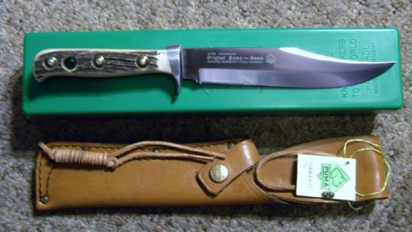 Puma Germany Stag 6396 Original Puma Bowie Sheath Knife c.1979 - NIB