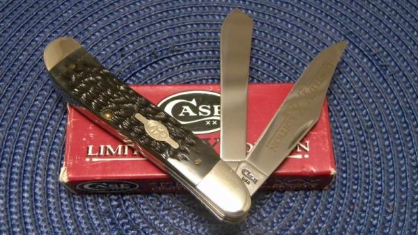 Case XX USA 2 Dot (1998) Dark Black Rogers Bone 6240 SS Deg Leg Trapper ...