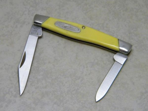 Buck 309 USA Yellow Saw Cut Delrin Companion 2 Blade Stockman Knife c.1987
