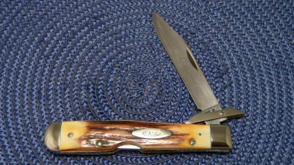 Case XX Stainless USA 4 Dot (1976) Stag 5111 1/2 L SSP Razor Edge Swing ...