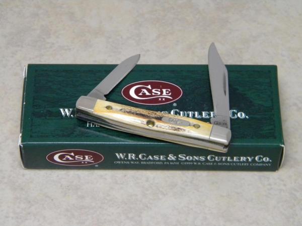 Case XX USA 2007 Genuine Stag 5233 SS Tiny 2 Blade Stockman Knife in Box