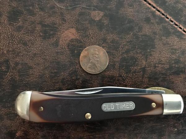 SCHRADE USA OLD TIMER 194OT single blade gunstock trapper with liner ...