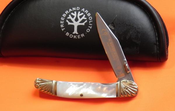 Boker "Double Tree" Copperhead Liner Lock Knife w/ Fiery Mother of ...