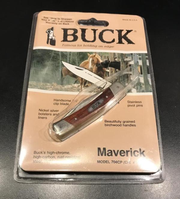 MINT 1987 Buck U.S.A. 704 "MAVERICK" Folding-Blade Pocket Knife