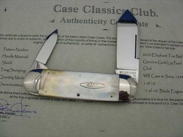 Case XX Classic Sunfish/Toenail Genuine Gold Lip Pearl 1 of 10 Knife