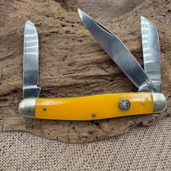Hen & Rooster 403-Y 3 blade folding Pocket Knife Yellow Stockman ...