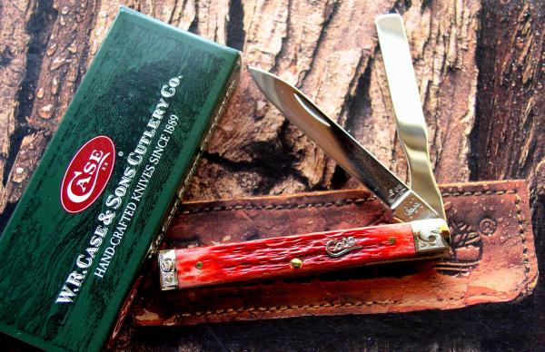 Case - Doctor's Knife Dark Red Bone Silver Script "2004 Mint Set" Knife ...