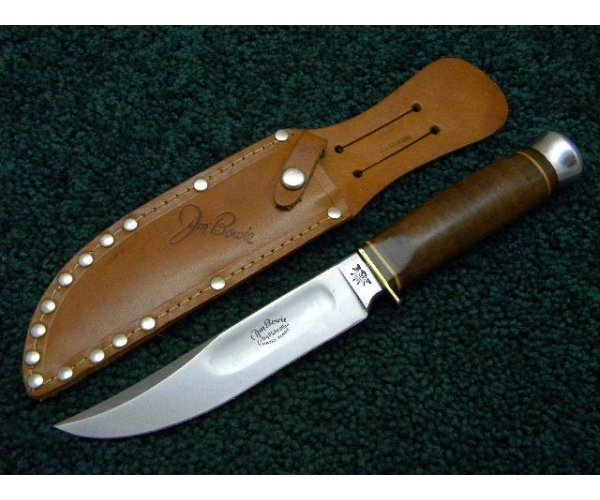 Carl Schlieper Solingen Germany Eye Brand Jim Bowie Stacked Leather ...