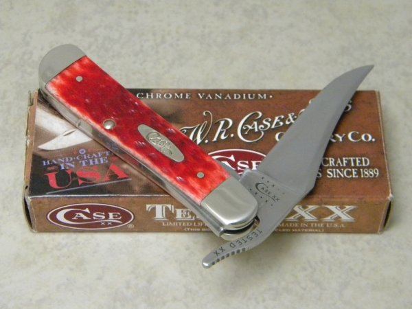 Case XX USA 2010 Dark Red Bone 61953L SS Russlock Knife in Box