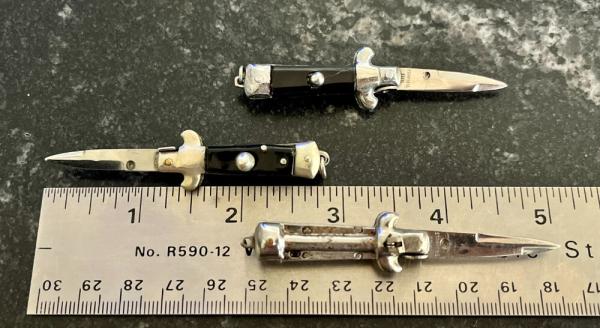 3 Vintage Miniature Switchblade Knives, Lever Lock And 2 Stiletto, Made ...