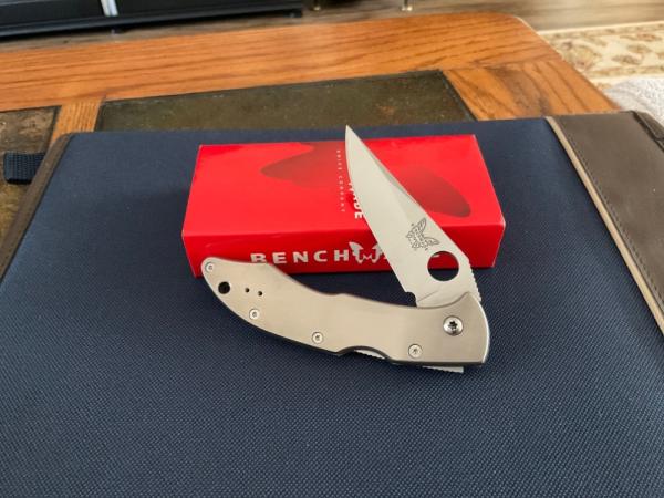 Benchmade Mini Pika II Titanium Handle w/2.9" Plain Clip Point Blade