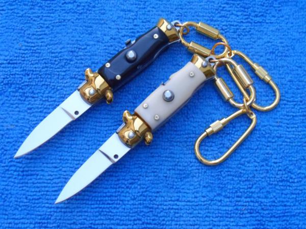 New 3-3/4" Italian wasp body Ivory/Gold Black/Gold Stiletto keychain ...