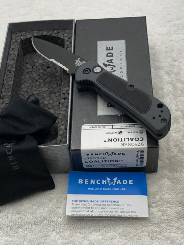 Benchmade 9750SBK Coalition Push Button Automatic Knife NIB Made In USA ...
