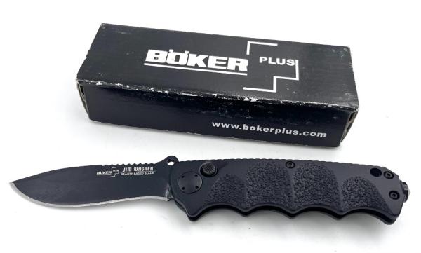 BOKER PLUS BO055 Jim Wagner Reality Based Recurve Drop Point Auto NIB