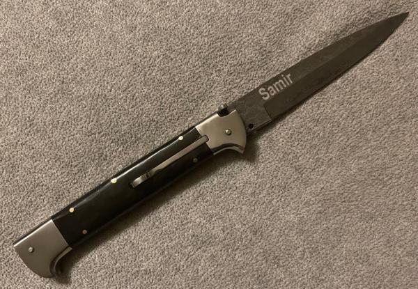 Custom Left Hand Damascus Switchblade
