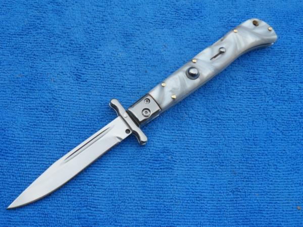 9" Roma style Swinguard switchblade knife-Pearl handles II