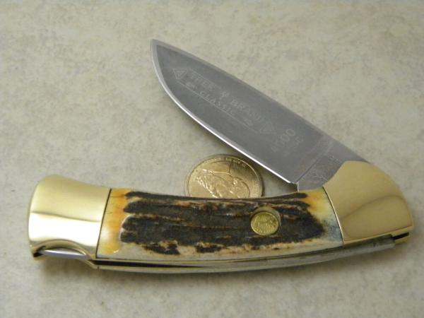 Boker Tree Brand Solingen Germany 4000 Stag Lockback Folding Hunter Knife