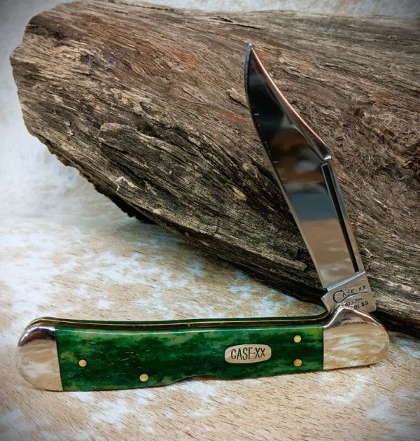 Case XX 61549L SS Copperlock 1997 Green Smooth Bone Good User Knife