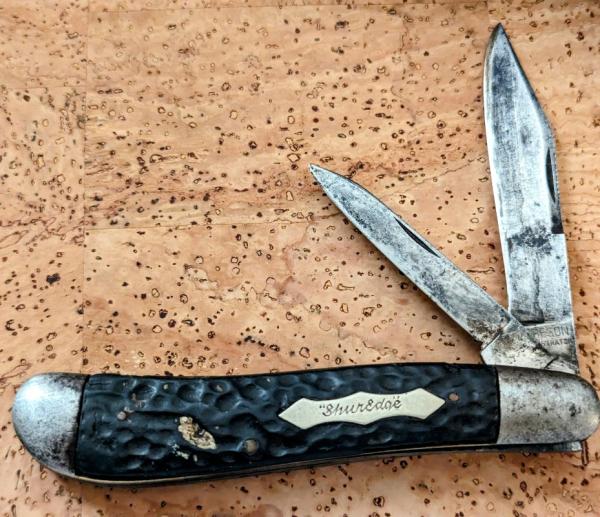 Rare Vintage Robeson Demonstrator Shuredge Bone Handle 2 Blade Jack Knife