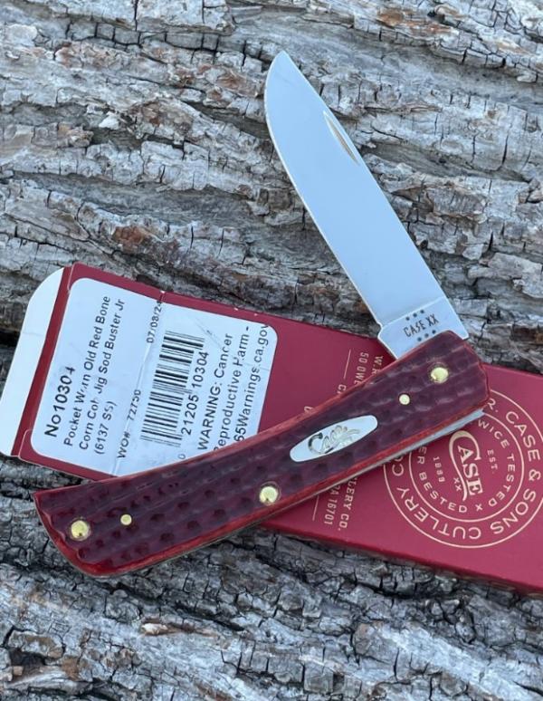 CASE XX ** 2024 POCKET WORN OLD RED CORN COB JIG SOD BUSTER JR