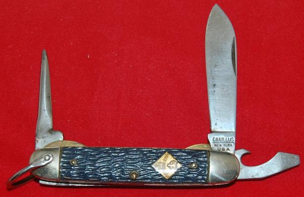 Official BSA #1885 Camillus Cub Scout Knife 3-Blade Blue Synthetic 1955 ...