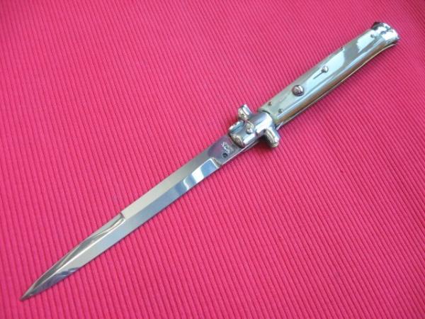 New Old Stock "INOX" 13 Inch Blonde Horn ITALIAN STILETTO Switchblade Knife