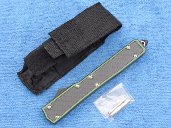 New 10.5" Dagger Blade OTF Army Green handle with carbon fiber insert