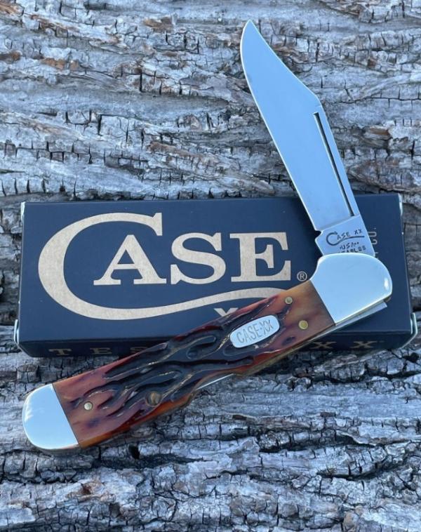CASE XX ** SFO 1997 AMBER BONE WORM GROOVED LARGE COPPERLOCK