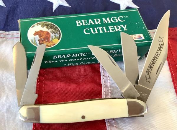 Bear & Son MGC, First Production Run, 5 Blade Trapper w/ Ivory Handles ...