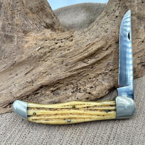 Vintage Queen Large Single Blade Folding Hunter Winter bottom Bone ...