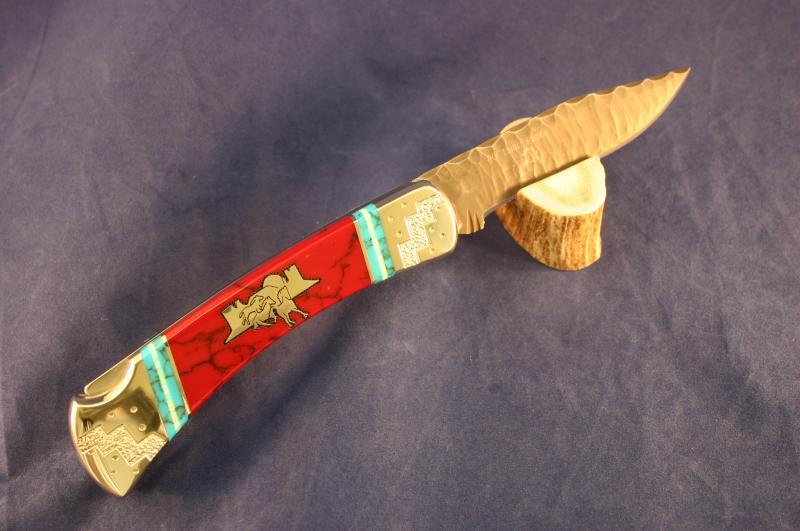 DAVID YELLOWHORSE "THREE PONIES" CHIP FLINT WITH CASE