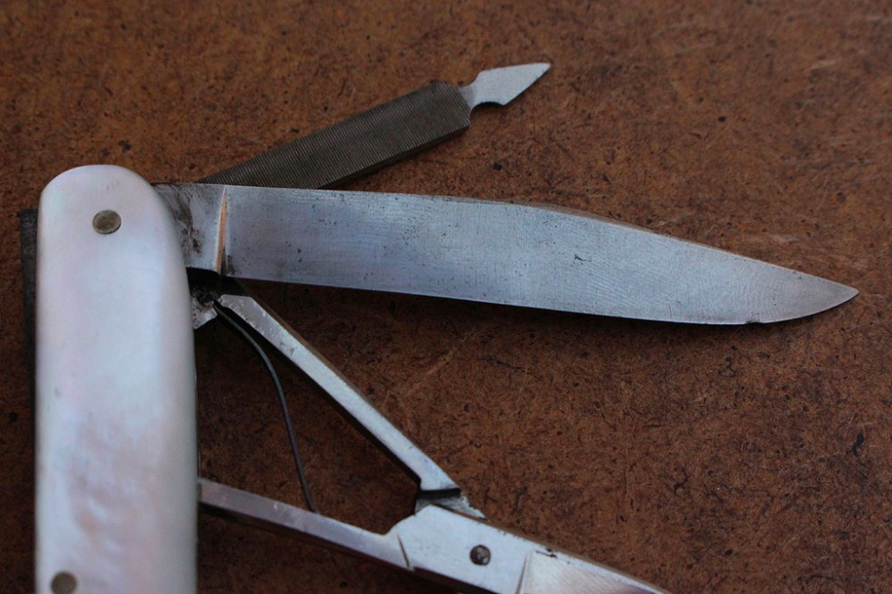 Rare Antique 1909 Victorinox VICTORIA Swiss Army Knife SAK Mother of Pearl