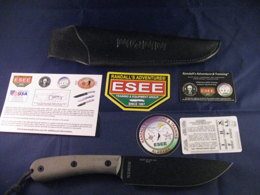 ESEE 6 HM knife with leather sheath. Bushcraft Style