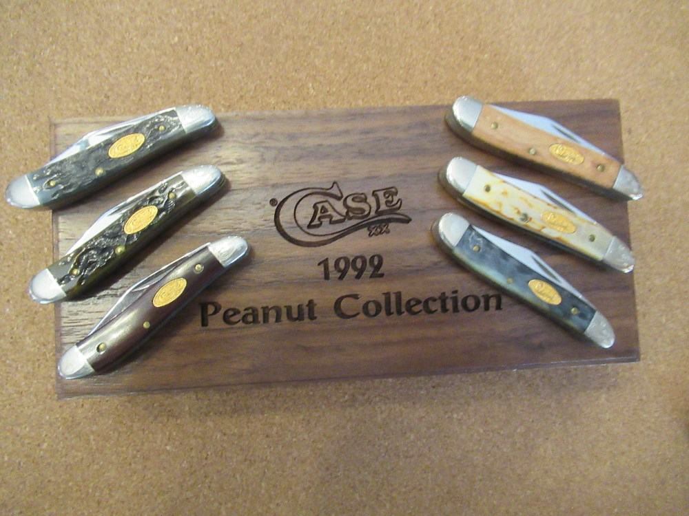 1992 Case Xx Peanut Collection 6 Knife Set In Walnut Display