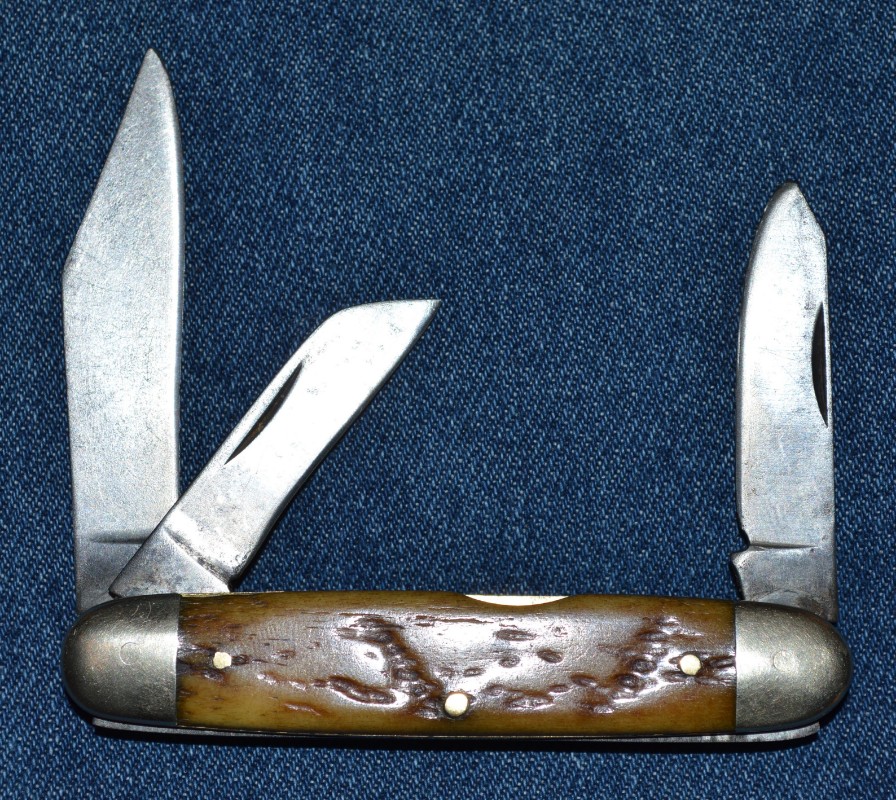 Unbranded 3 Blade Cattle Pocket Knife 3 3/8"