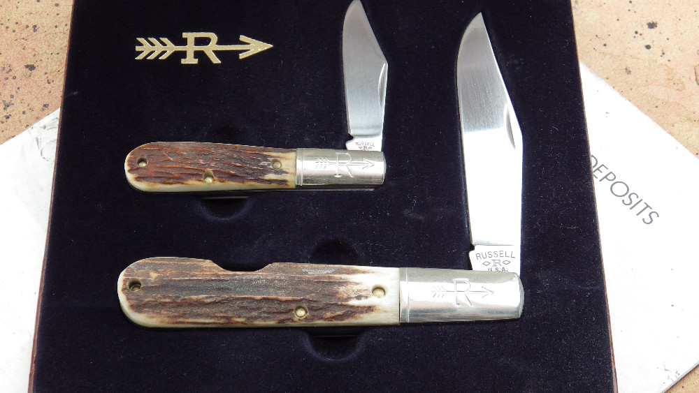 Russell Barlow 1998 Limited Edition Set Genuine Stag Handles Ser. No. 050