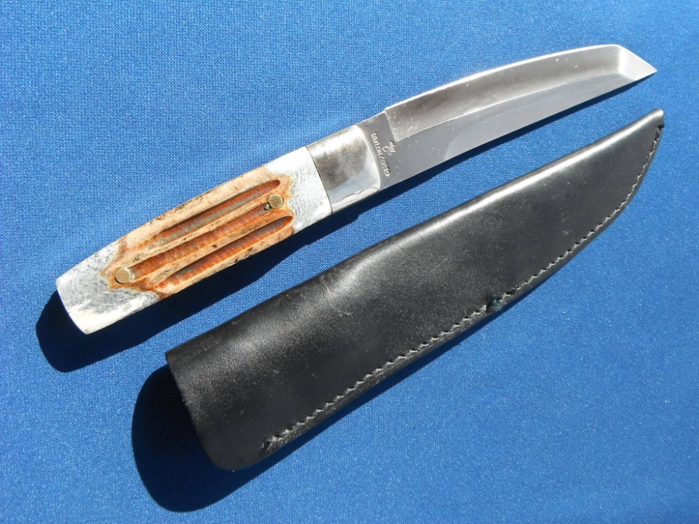 TAYLOR/SETO JAPAN BONE-STAG HANDLE 6.5" TANTO BLADE MILITARY~FIGHTING ...
