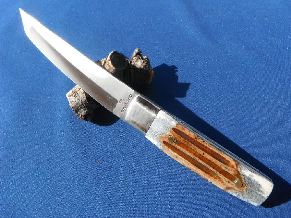 TAYLOR/SETO JAPAN BONE-STAG HANDLE 6.5" TANTO BLADE MILITARY~FIGHTING ...