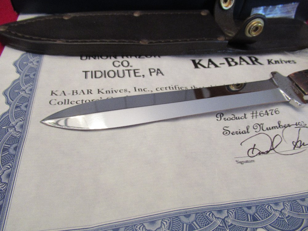 KA-Bar Union Razor Co. Worm Grooved Jigged Bone Pig -Sticker