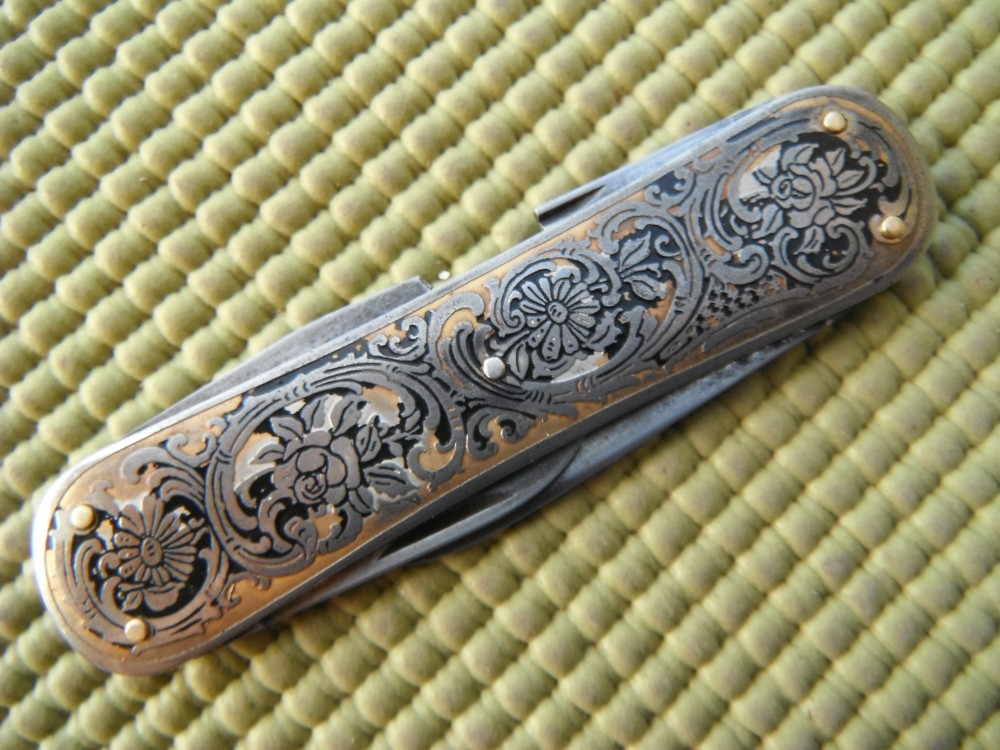 Vintage EKA Sweden Engraved Folding Pocket Knife.