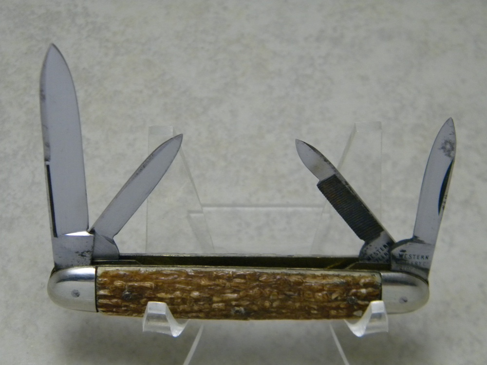 Western Cutlery Co. Germany (Wiebusch & Hilger) Snake Skin Bone 4 Blade ...